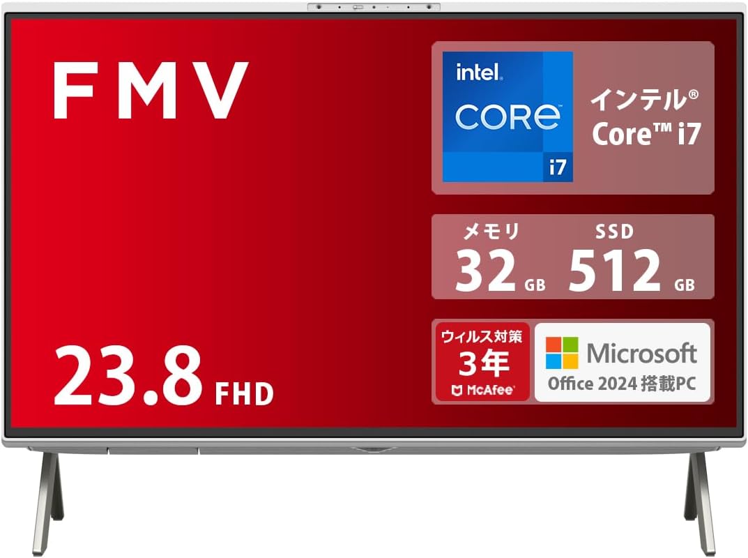 Amazon.co.jp: 富士通 デスクトップパソコン FMV Desktop F WF1-K1 (MS Office 2024/Win ...