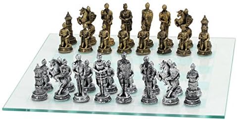 Amazon.com: Medieval Themed Chess Set with Gold and Silver Chessmen ...