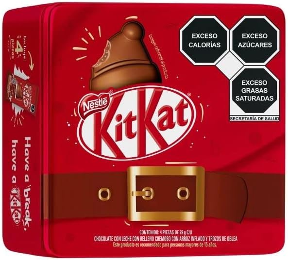 Kit Kat Chocolate navideño, caja con 4 piezas Merry Break Mas : Amazon ...