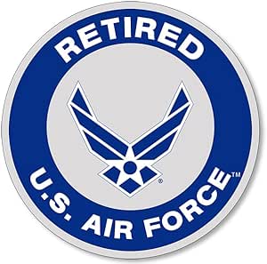Amazon.com - Round U.S. Air Force Retired Sticker (US Vinyl Decal ret ...