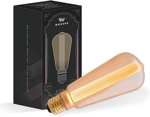 Amazon | E26 エジソンバルブ LED電球 モダン (ロングゴールド) ノスタルジア 10W相当 2000K 調光器対応 電球色 裸電球 エジソン電球 レトロ 照明 暗め ...