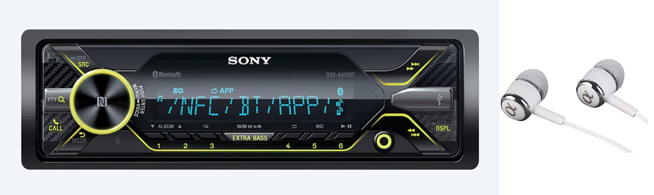 Sony DSX-A416BT Single Din Bluetooth Front USB AUX Multi-Color Car Stereo Digital Media Receiver ...