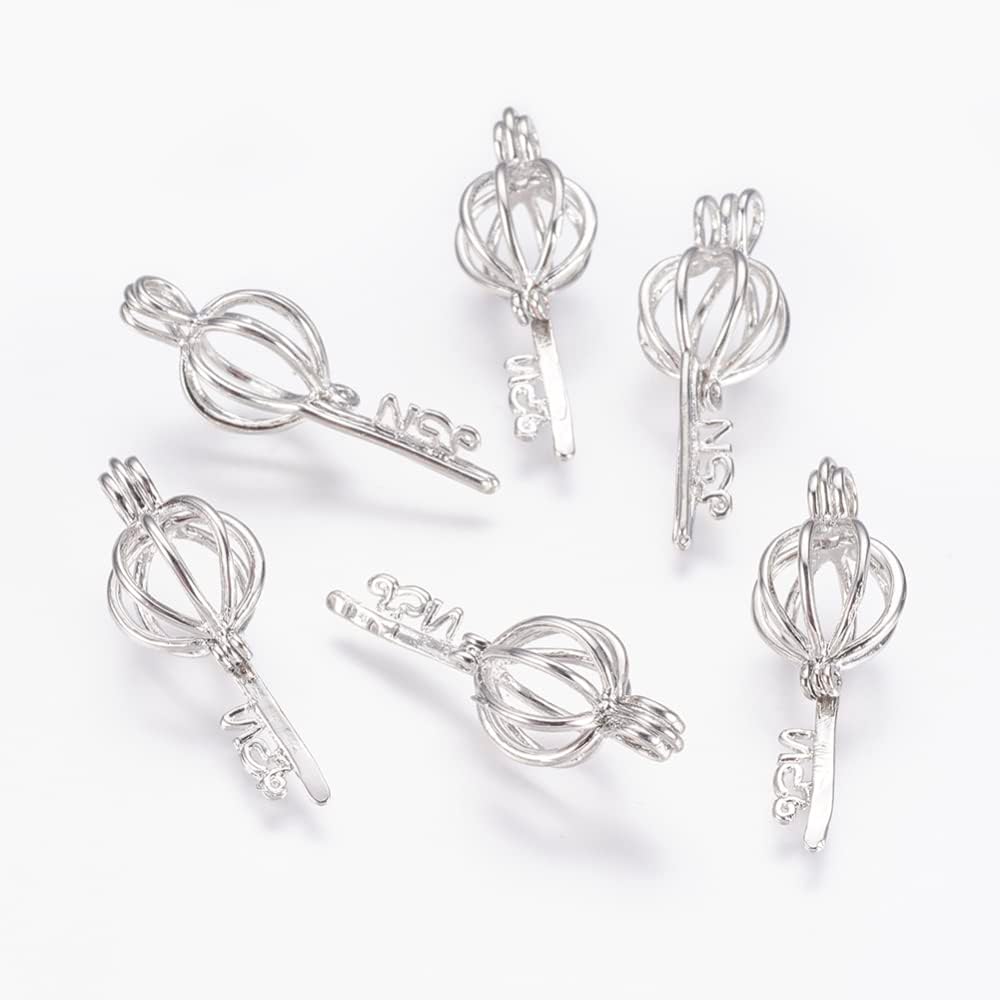 Amazon.com: Pandahall 50Pcs Skeleton Key Cage Locket Brass Pendants ...
