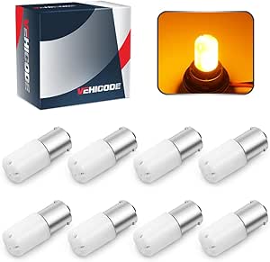 Amazon.com: VEHICODE 7507 PY21W BAU15S LED Bulb Amber Yellow Turn Signal Light 12V 12496 7507LL ...