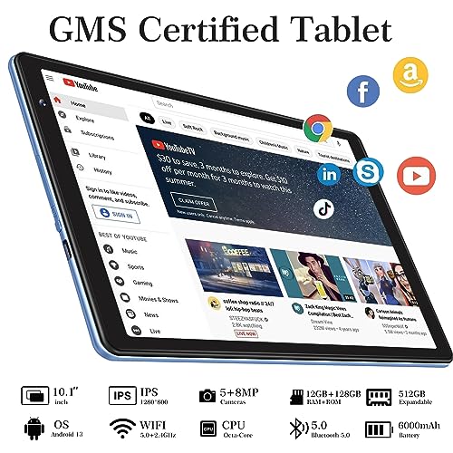 Snapklik.com : SEBBE Tablet 10 Inch Android 13 Tablet PC 12GB RAM ...