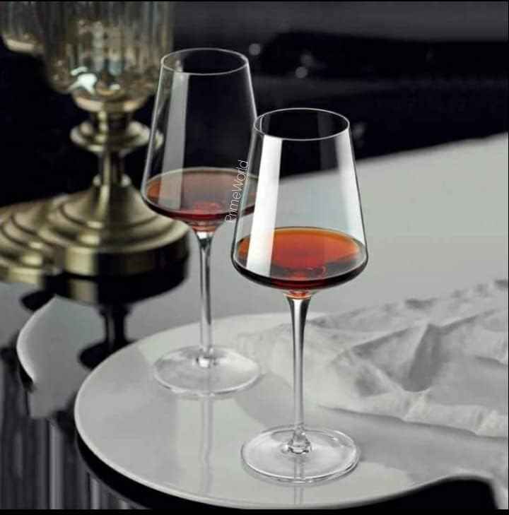 Buy PrimeWorld 350ml Wide Wine Glass Crystal Clear Lead Free Wine Glass ...
