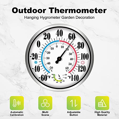 12″ Outdoor Thermometer Large Numbers – Indoor Outdoor Thermometer ...