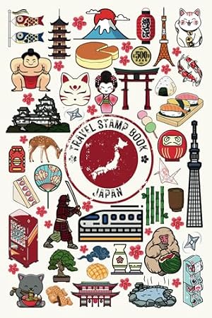 Japan Travel Stamp Book 4" x 6": Japan Eki Stamp Collection Notebook ...