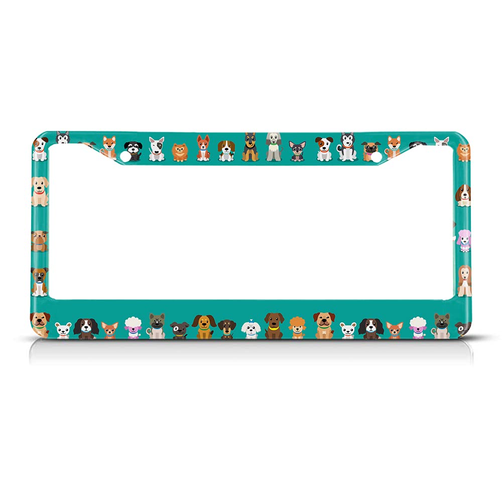 Amazon.com: Beabes Cute Dogs License Plate Frame Pet Bulldog Animal ...
