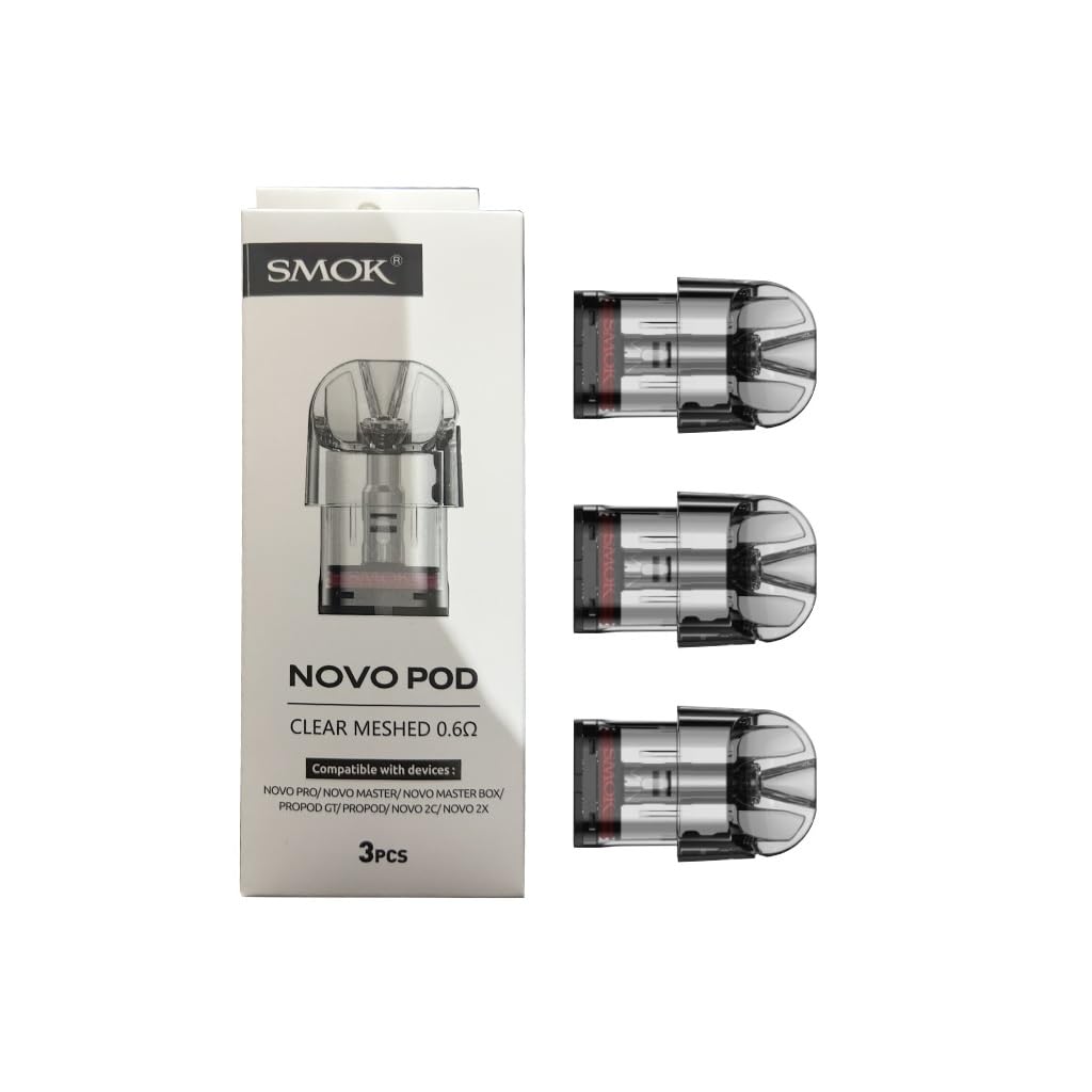 SMOK Novo Pod Clear Meshed 0.6 Ohm Transparent Black 2mL (Pack of 3 ...