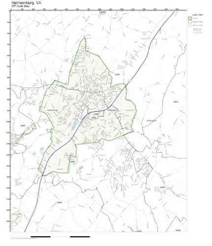 Zip Code Wall Map Of Harrisonburg Va Zip Code Map | Desertcart Sri Lanka