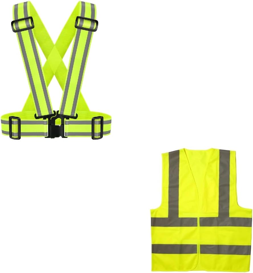 IDOU Hi Vis Straps(XXL) + Safety Vest（XXL） for Jogging,Walking,Cycling ...