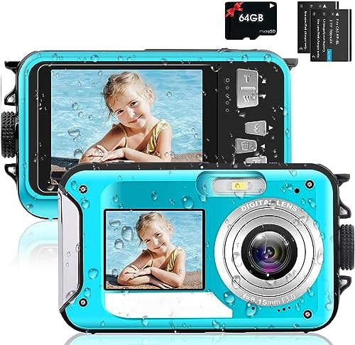 Underwater Camera, 4K 48MP Autofocus Waterproof Camera with Selfie HD ...