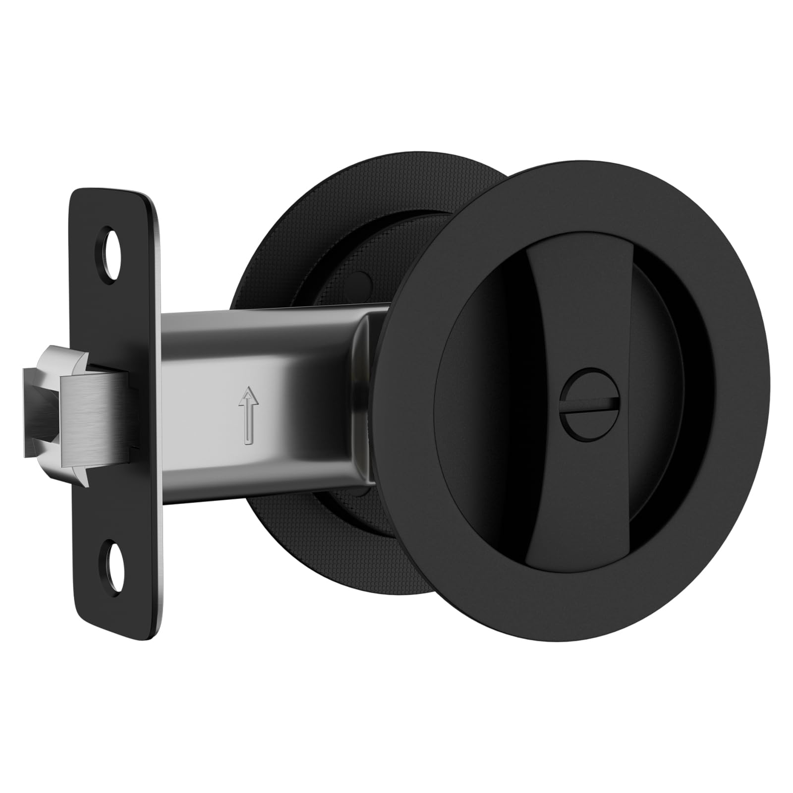 Snapklik.com : Haidms Black Pocket Door Lock, Round Privacy Pocket Door ...