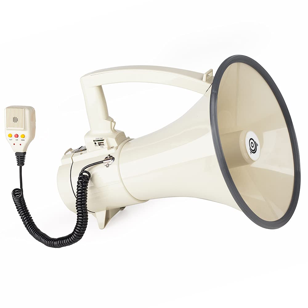 75W Loud Megaphone with Siren, Recording, Rechargeable Battery, USB ...
