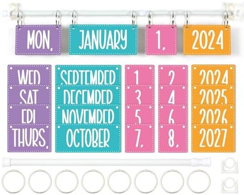 Amazon.com : Naozinebi Colorful Calendar Bulletin Board Set Colorful ...