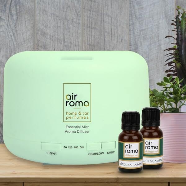 AIR ROMA 500ml Essential Mist Aroma Diffuser | Madurai Jasmine Oil 30ml ...