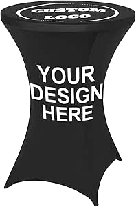 Amazon.com: Varnmrop Custom Round Cocktail Table Covers, Personalized ...