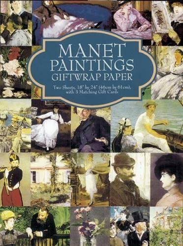 Manet Paintings Giftwrap Paper: Two Sheets 18" x 24" (46cm x 61cm) with ...