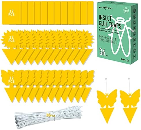 Amazon.com: 36 Pieces Fruit Fly Traps, Yellow Dual-Side Sticky Fungus ...