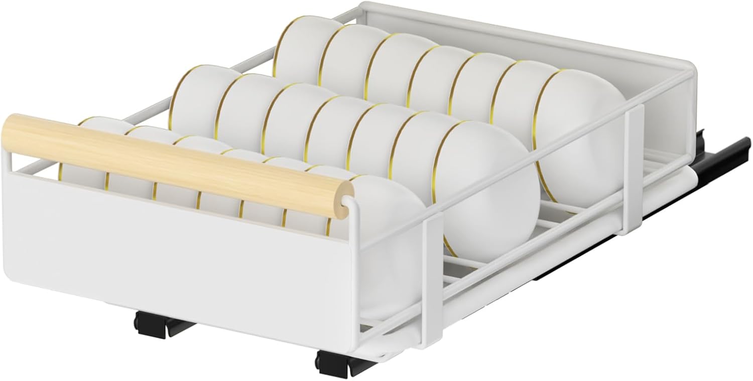 Amazon.com: RESIKUI Bowl Pull Out Cabinet Organizer with Adhesive Nano ...