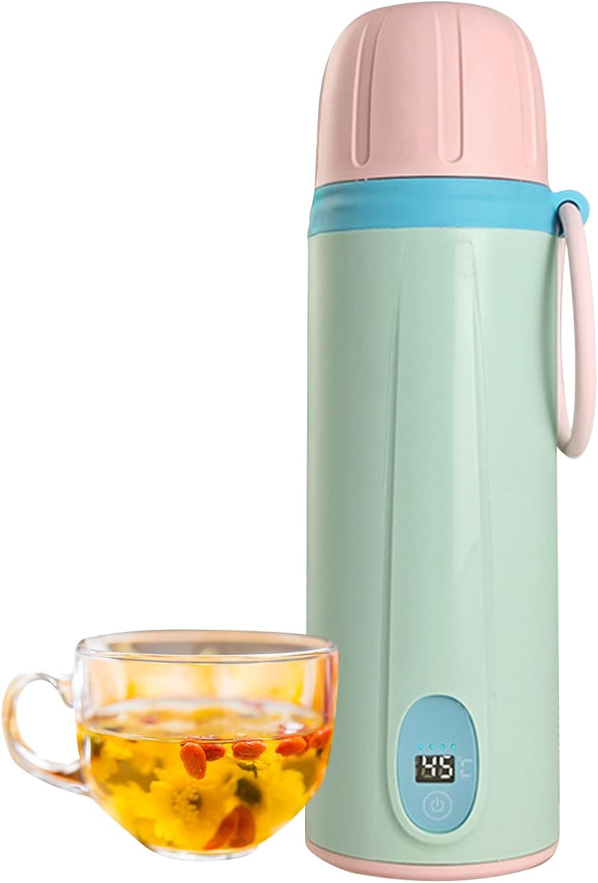 Amazon | MACOLAUDER 充電式電気ケトル 40℃・45℃・50℃・55℃ 410ml 家庭用・オフィス・外出 6000mAh電池 6.5時間保温 電気ポット LCDディスプレイ ...