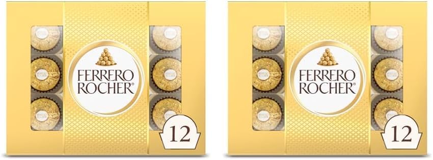 Amazon.com: Ferrero Rocher, 12 Count, Premium Gourmet Milk Chocolate ...