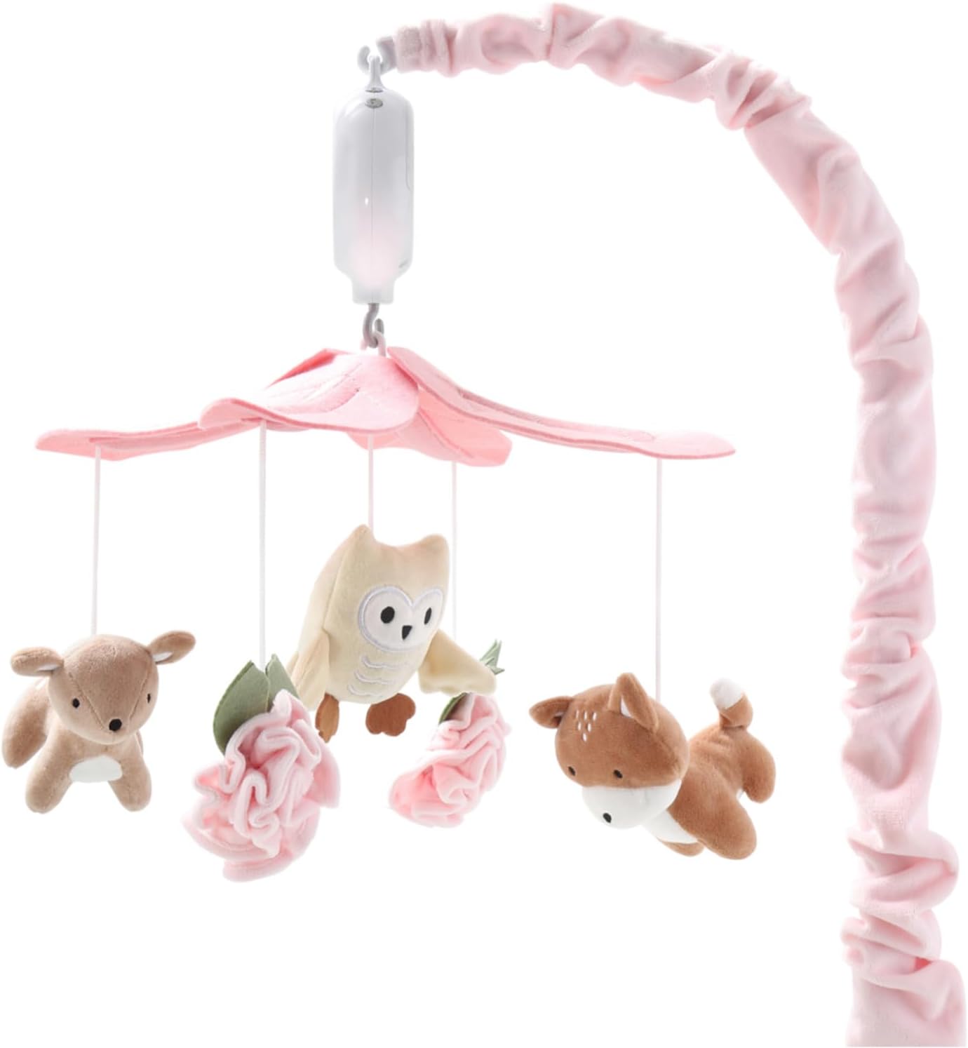 The Peanutshell Crib Mobile for Girls - Pink and White Musical Baby ...
