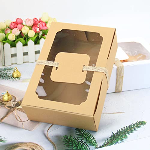 Allbusky 24PCS Paper Bakery Boxes with Window, Cake Boxes, Paper Candy ...