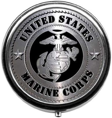 Amazon.com: Eareeco - Marine Corps Round Pill Case/Pill Box/Pill Case ...