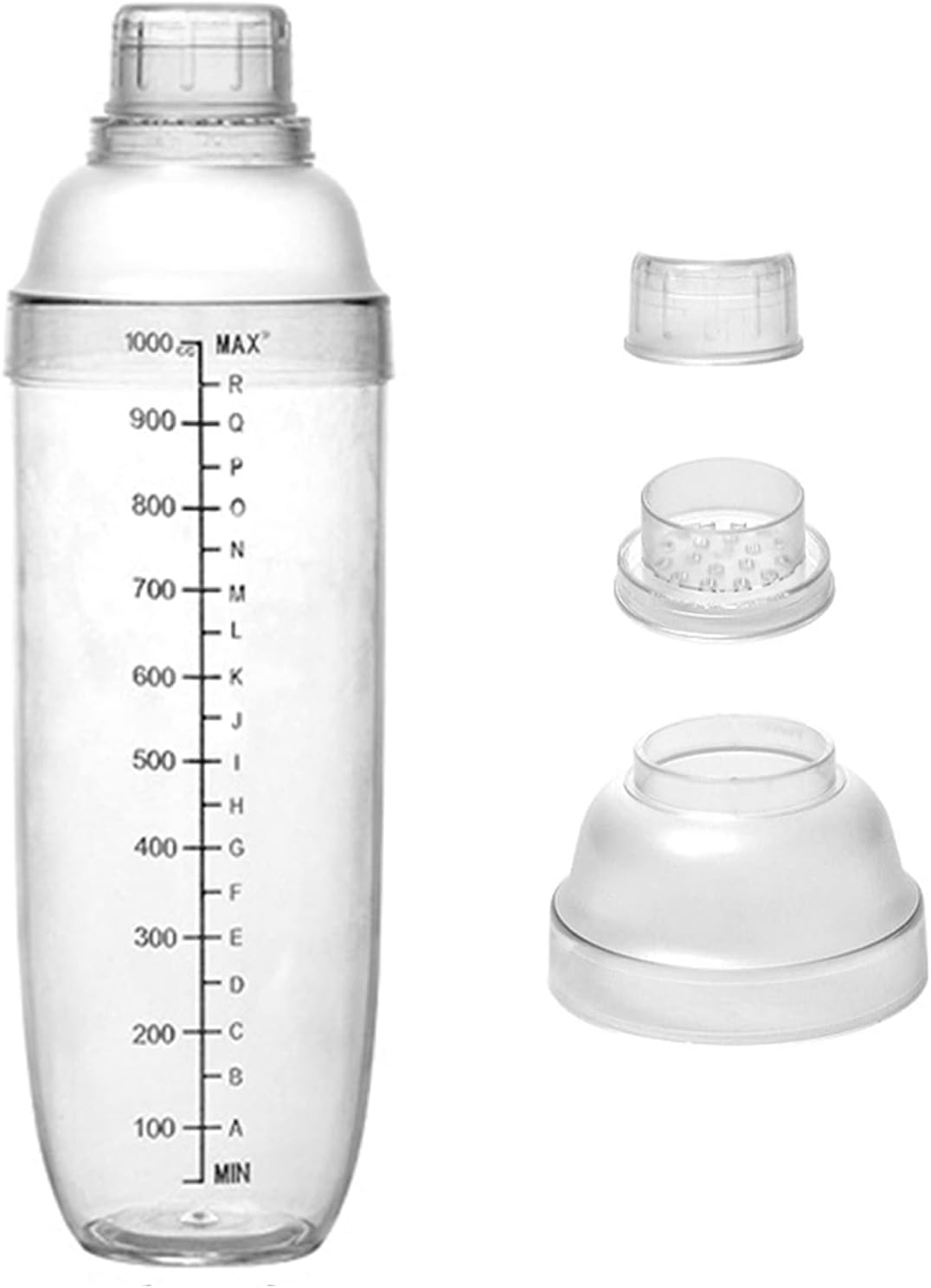 Amazon.com: FEOOWV Plastic Cocktail Shaker, Drink Mixer Hand Shaker Cup ...