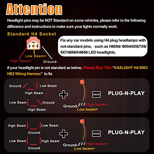 Snapklik.com : KASLIGHT Ceramic H4 Sockets H4 9003 HB2 Wiring Harness ...