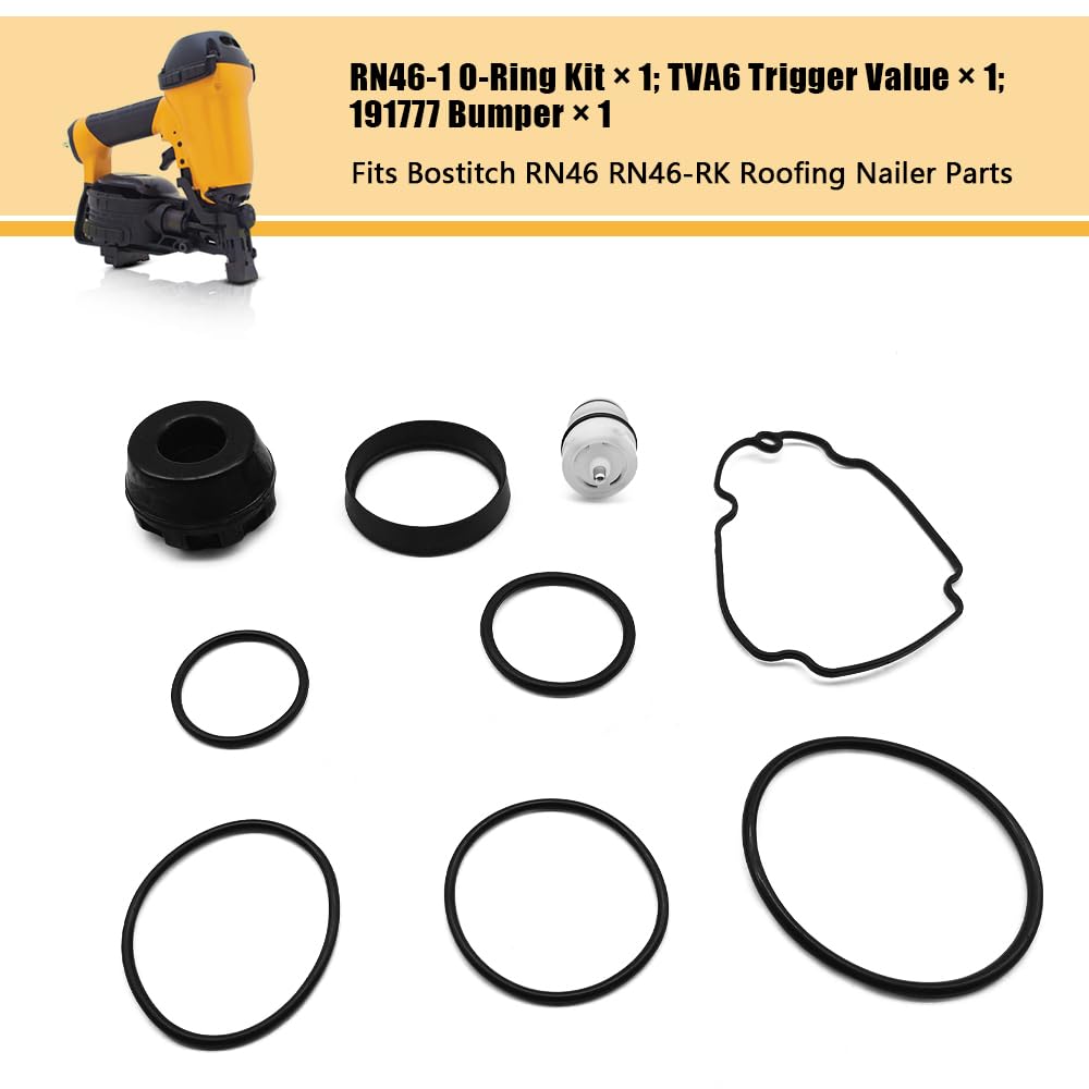 Nailer Repair Kit RN46 Roofing Nailer Rebuild Kit - O-Ring Kit, TVA6 ...