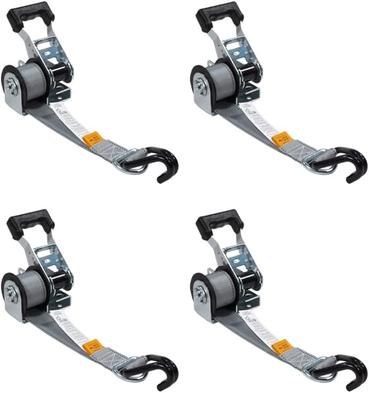 Amazon.com: Ladder Rack Ratchet Straps with J-Hook (4 PCS), 1.4" Black ...
