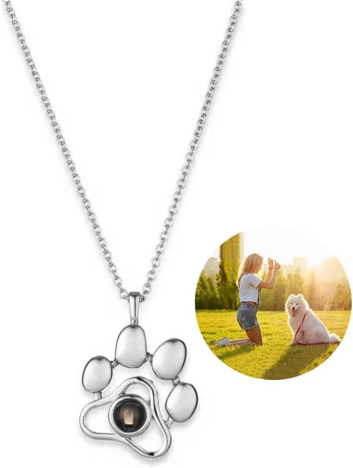 Amazon.com: Custom Picture Projection Necklace, Cat Paw Dog Paw Print ...