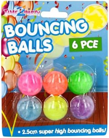 Time 2 Party Super Bouncing Ball 6-Pieces Set, 2.5 cm Size : Amazon.com ...