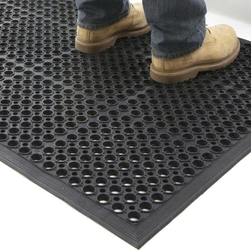 Easimat Heavy Duty Rubber Floor Mat, 5ft x 3ft, 12mm Thick with ...