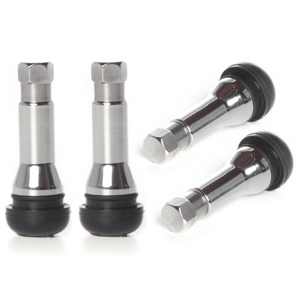 Amazon.com: Circuit Performance Chrome Rubber Valve Stems TR414 38mm ...