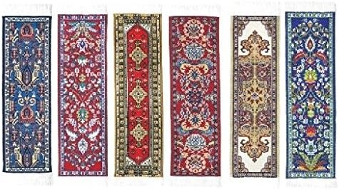 Amazon.com : Oriental Carpet Bookmarks - Authentic Woven Fabric - Beige ...