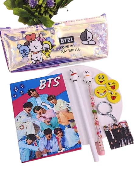 TERA 13 (Pack of 6 Items BT21 Pencil Pouch for Girls Glitter Pouch for ...