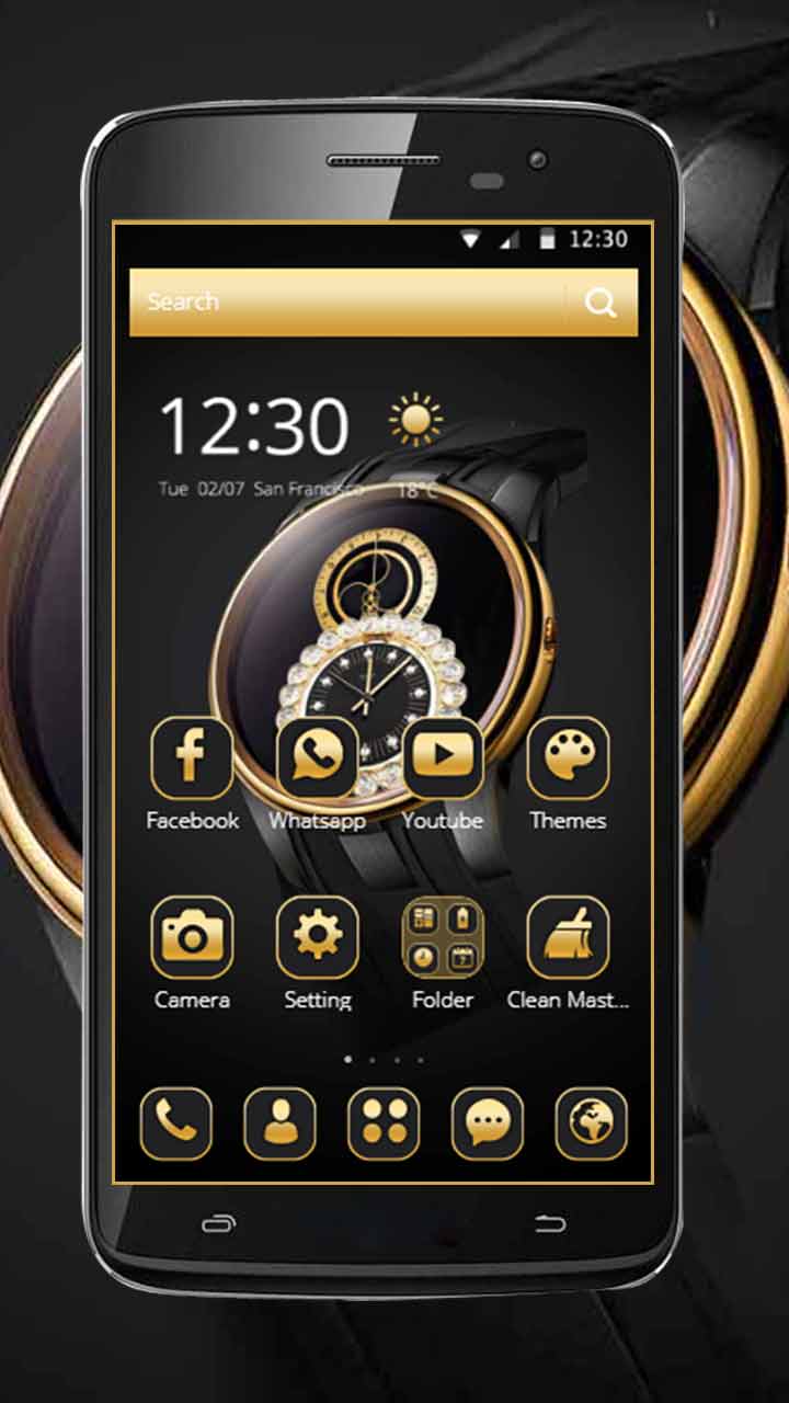 Luxury Clock Golden 2D Theme - App on the Amazon Appstore