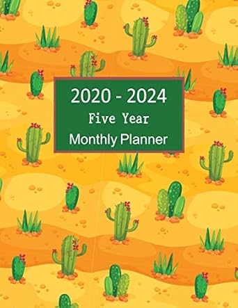 Buy 2020 - 2024 Five Year Monthly Planner: Cactus Wall Calendar Book ...