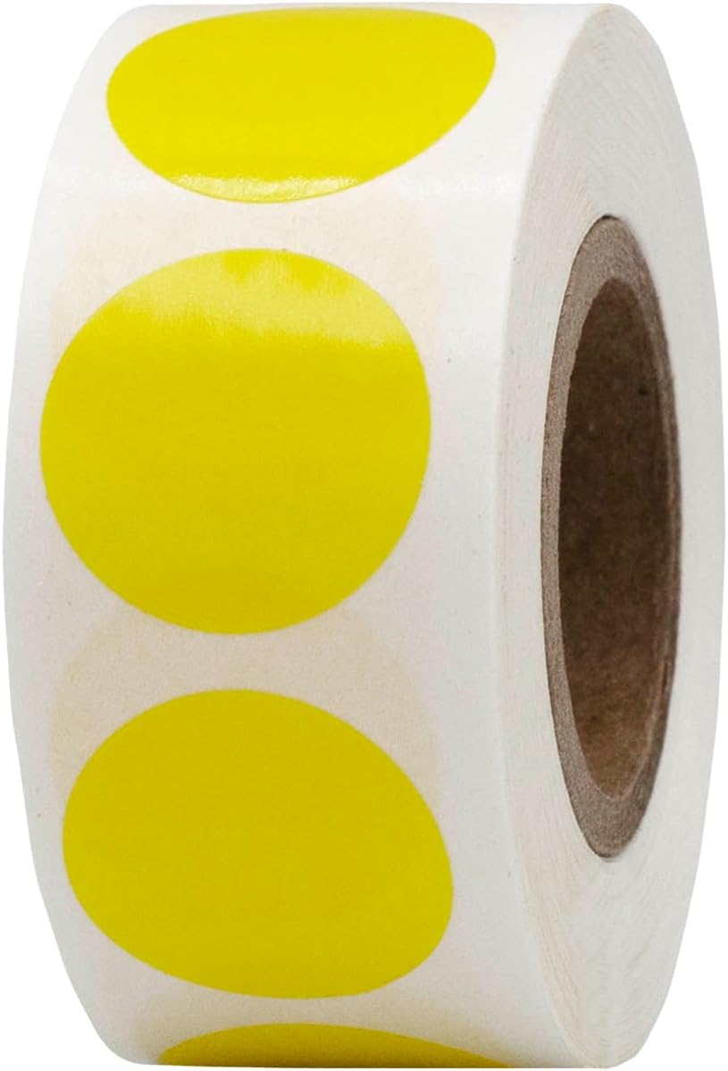 Amazon.com : Yellow 3/4" Inch Transparent Color Coding Labels, 500 ...