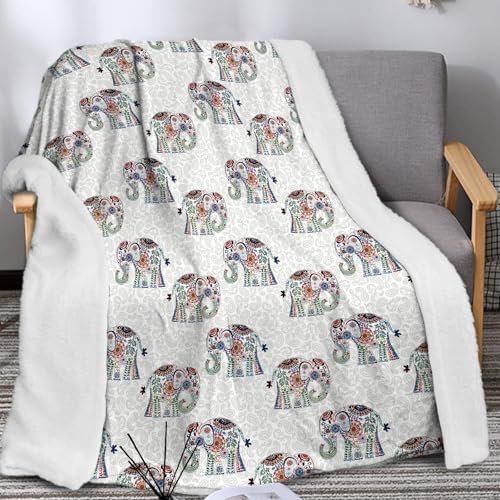 Amazon.com: Blanket Throw Cute Dreaming Elephant Pattern Grey ...