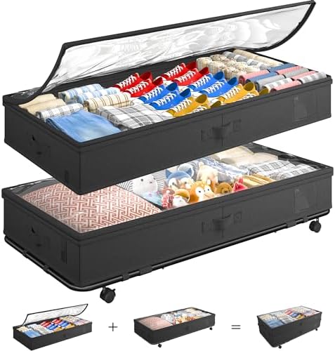 Amazon.com: EnHomee Under Bed Storage with Wheels Underbed Storage with ...