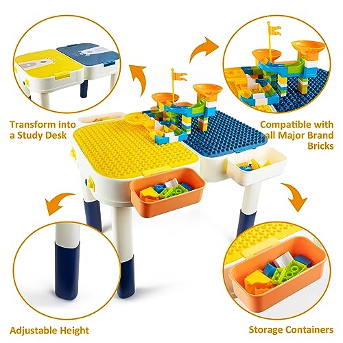 Snapklik.com : RedCrab Kids Foldable Building Block Table, Play Table ...