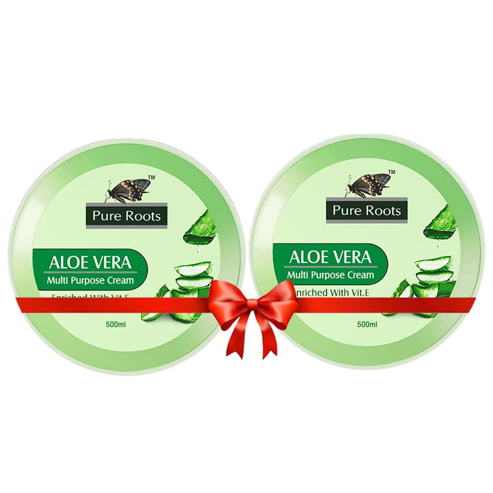 Buy Pure Roots Aloe Vera Cream Pack Of 2 (500ml * 2) Online at Low ...