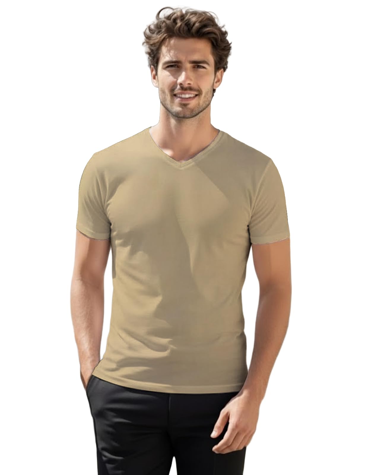 Snapklik.com : H2H Mens V Neck T Shirts Lightweight Short Sleeve Butter ...