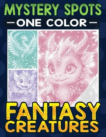 Amazon.com: Mystery Spots One Color Coloring Book Fantasy Creatures ...