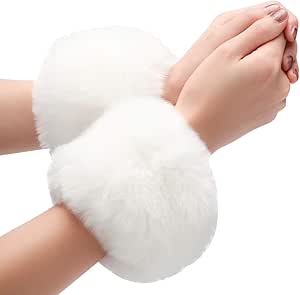 Amazon.com: ccHuDE Faux Fur Wrist Cuffs Winter Wrist Cuff Warmers ...